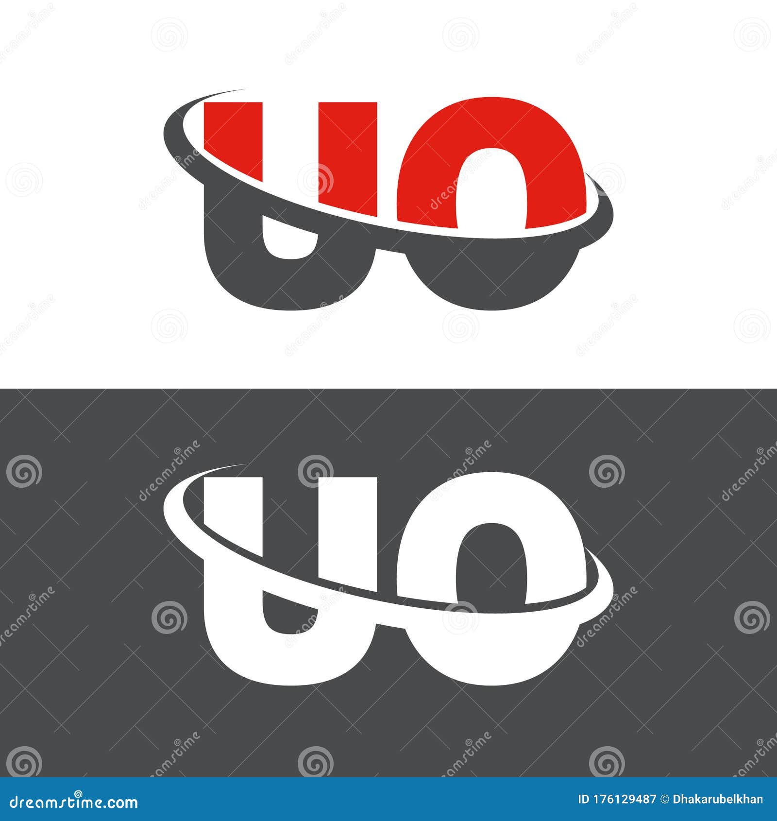 Design Do Logotipo Do Modelo De Letra Uo Ilustração do Vetor ...