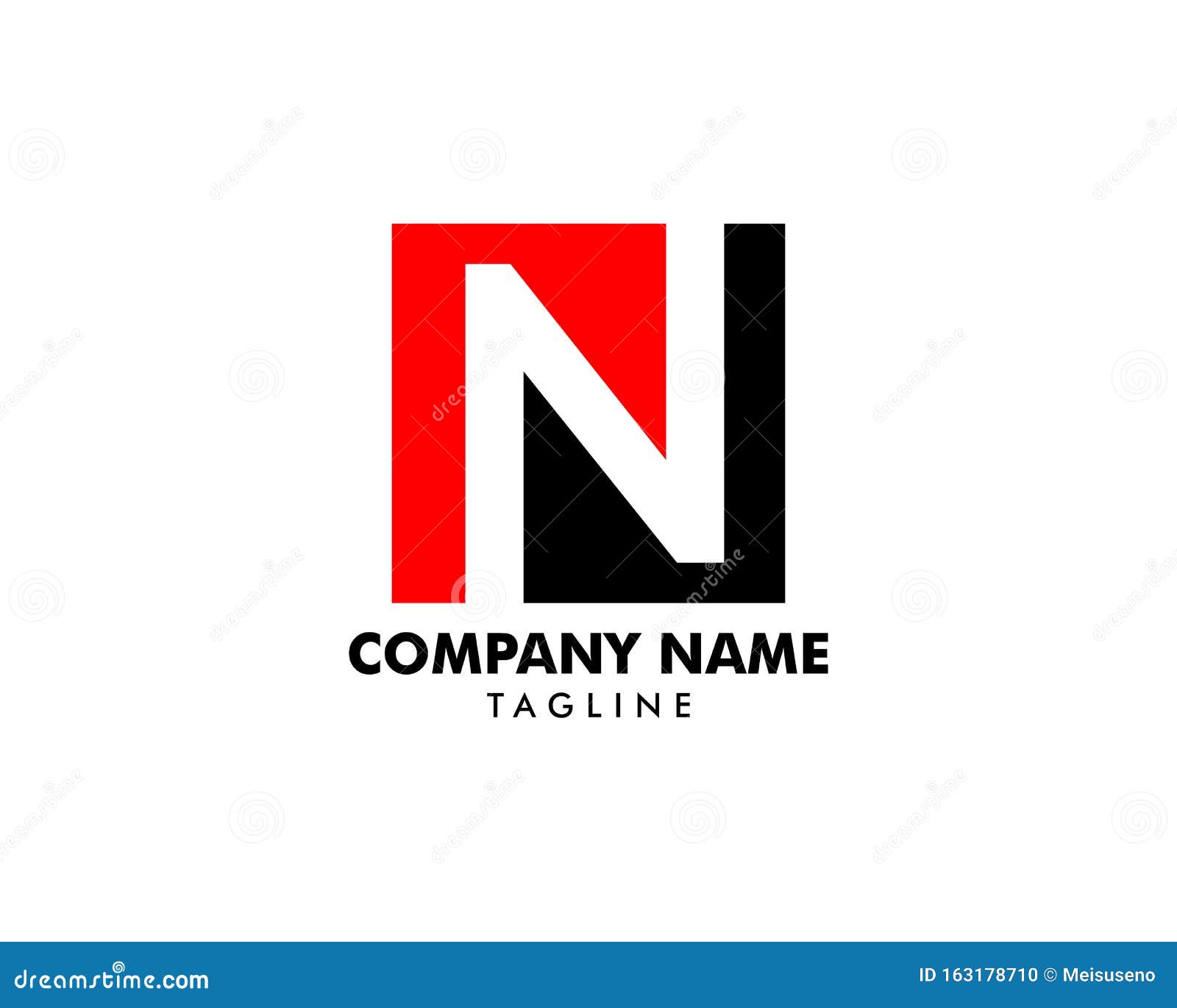 Design Do Modelo De Logotipo Da Letra N Inicial Ilustração do Vetor ...