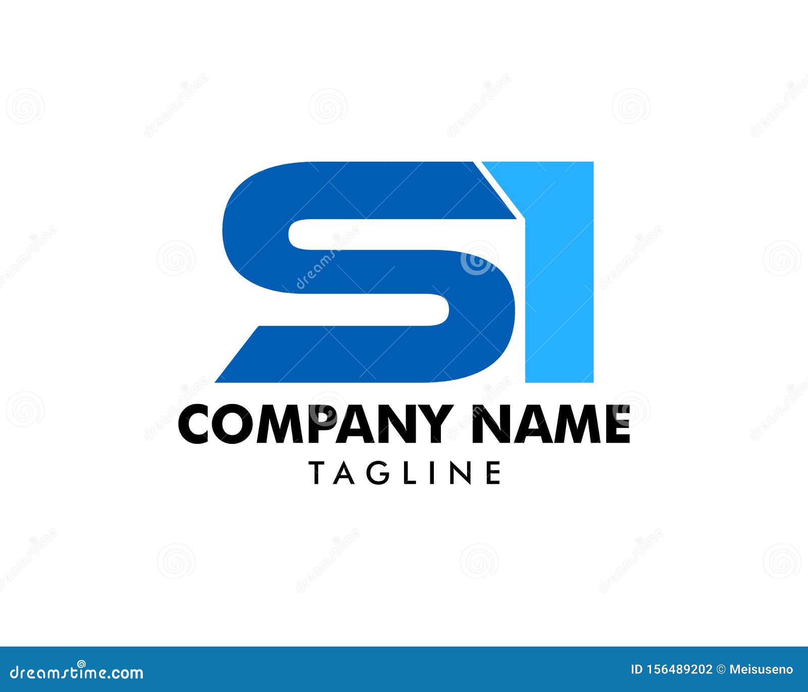 Design Do Modelo De Logotipo SI Com a Letra Inicial Ilustração do Vetor ...