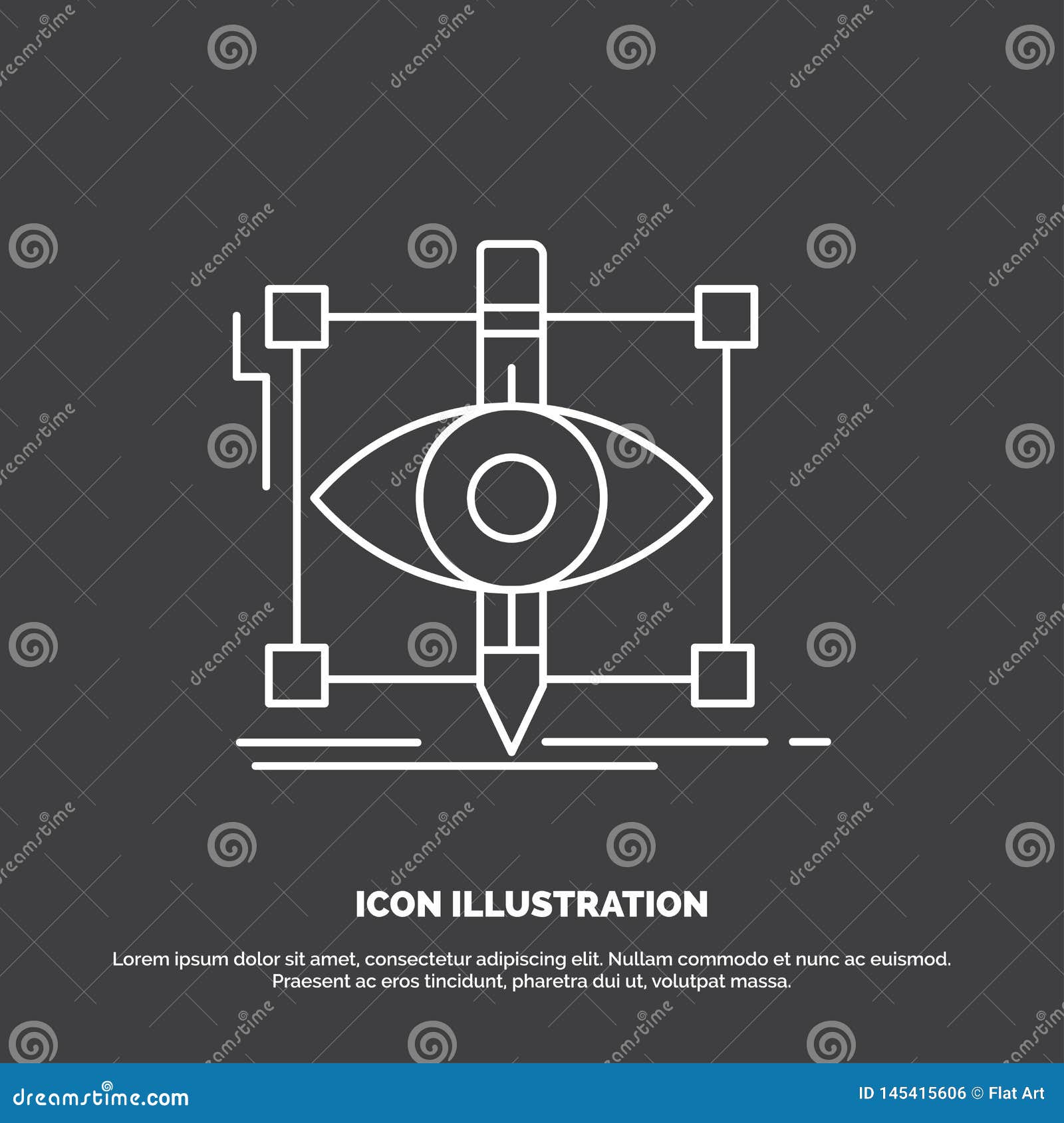 Design, Draft, Sketch, Sketching, Visual Icon. Line Vector Symbol for UI and UX, Website or ...