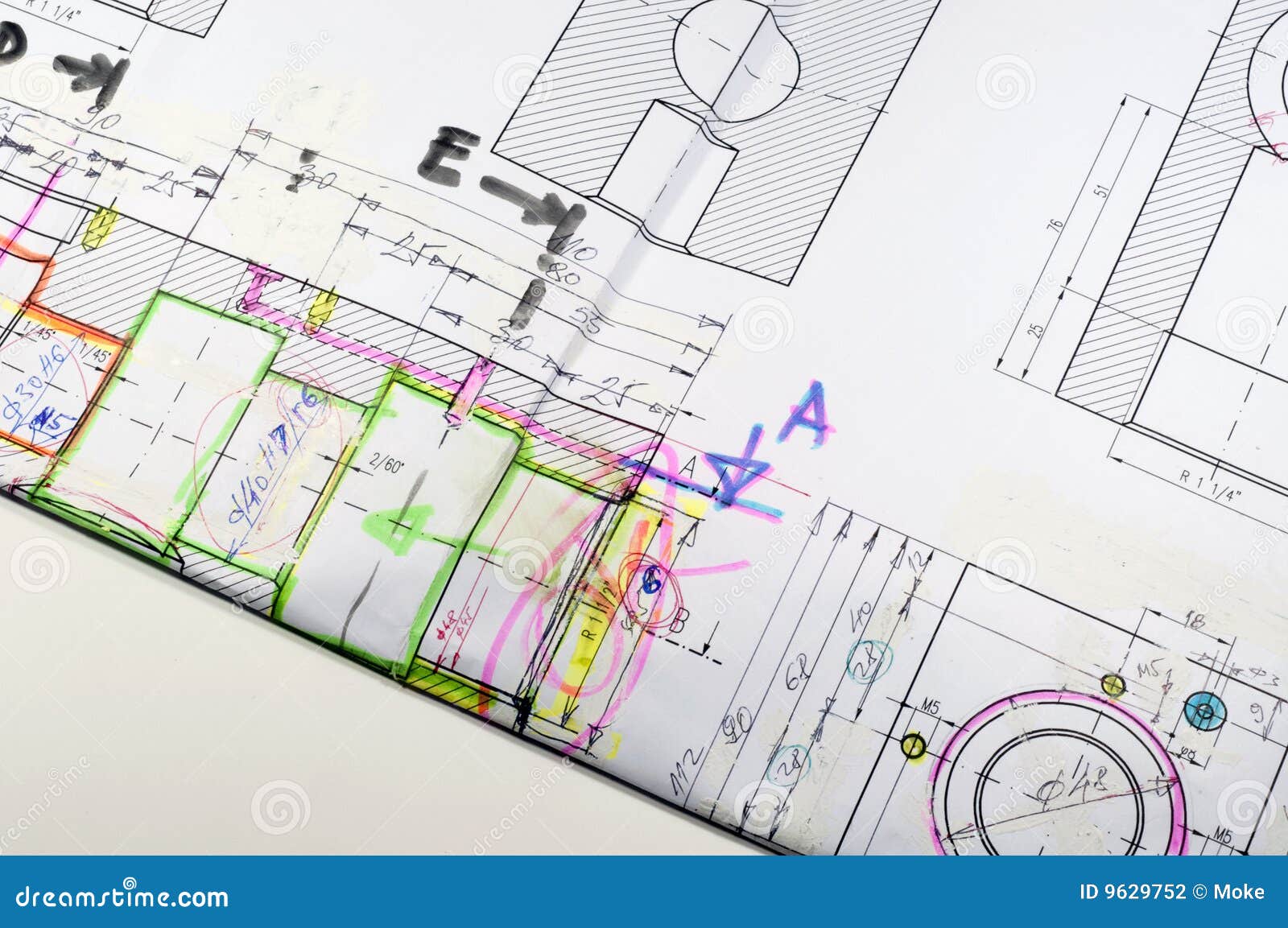 Design Drawing with Changes Stock Photo - Image of drawn, data: 9629752