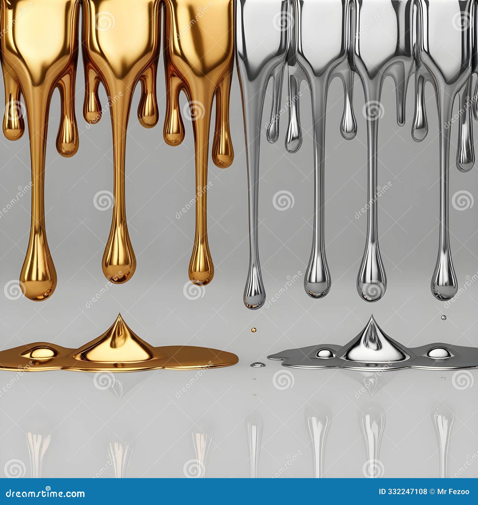 Design Dripping Molten Liquid Metal Gold and Silver -3 Stock ...
