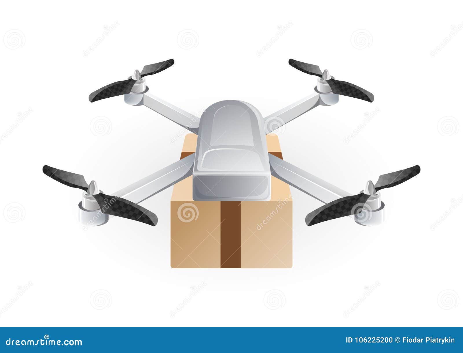 Design of Drone with Postal Parcel Vector Stock Vector - Illustration ...