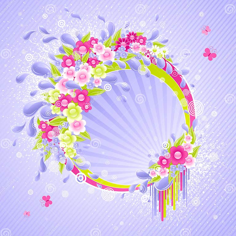 Design with Drops and Flowers. Stock Vector - Illustration of backdrop ...