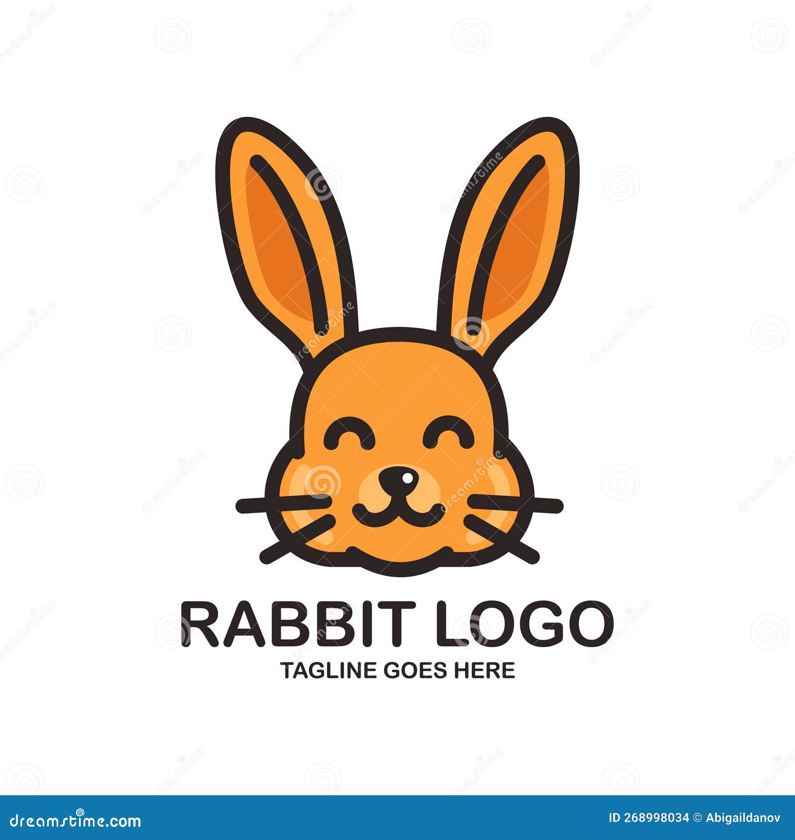 Design du logo de lapin illustration de vecteur. Illustration du chéri ...