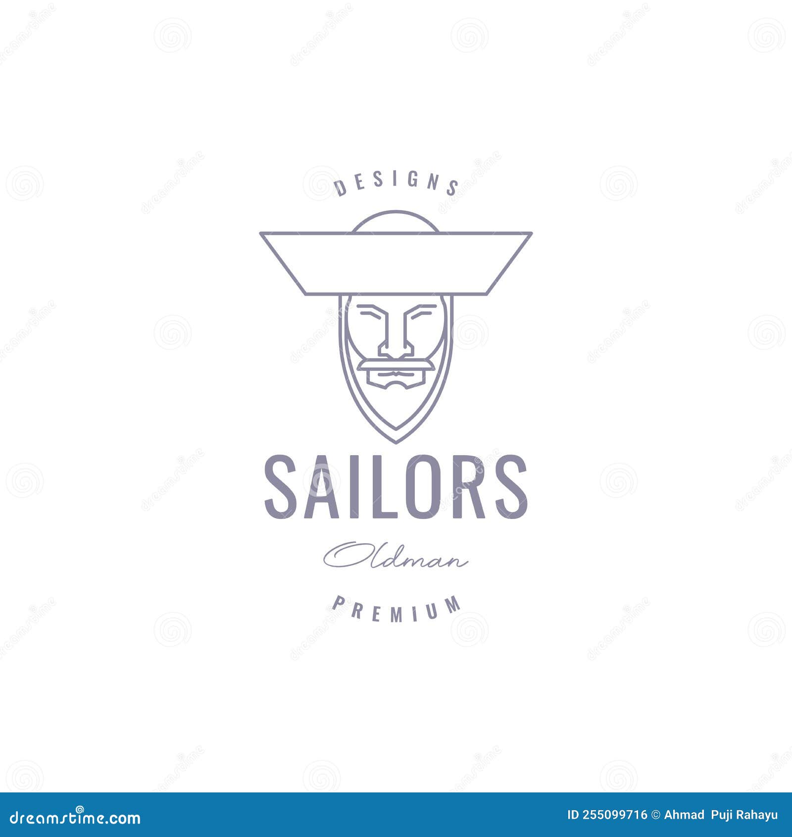 Design Du Logo Du Marin Barbu Illustration de Vecteur - Illustration of ...