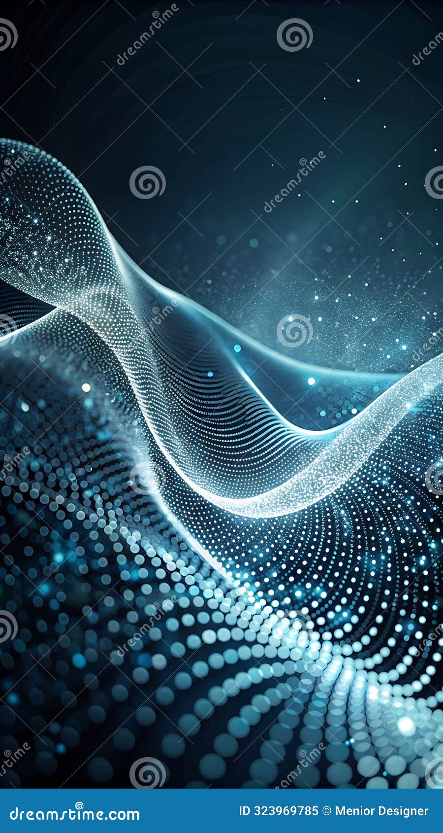 Make a Dynamic Wave Background with Digital Dots and Particles. Stock ...