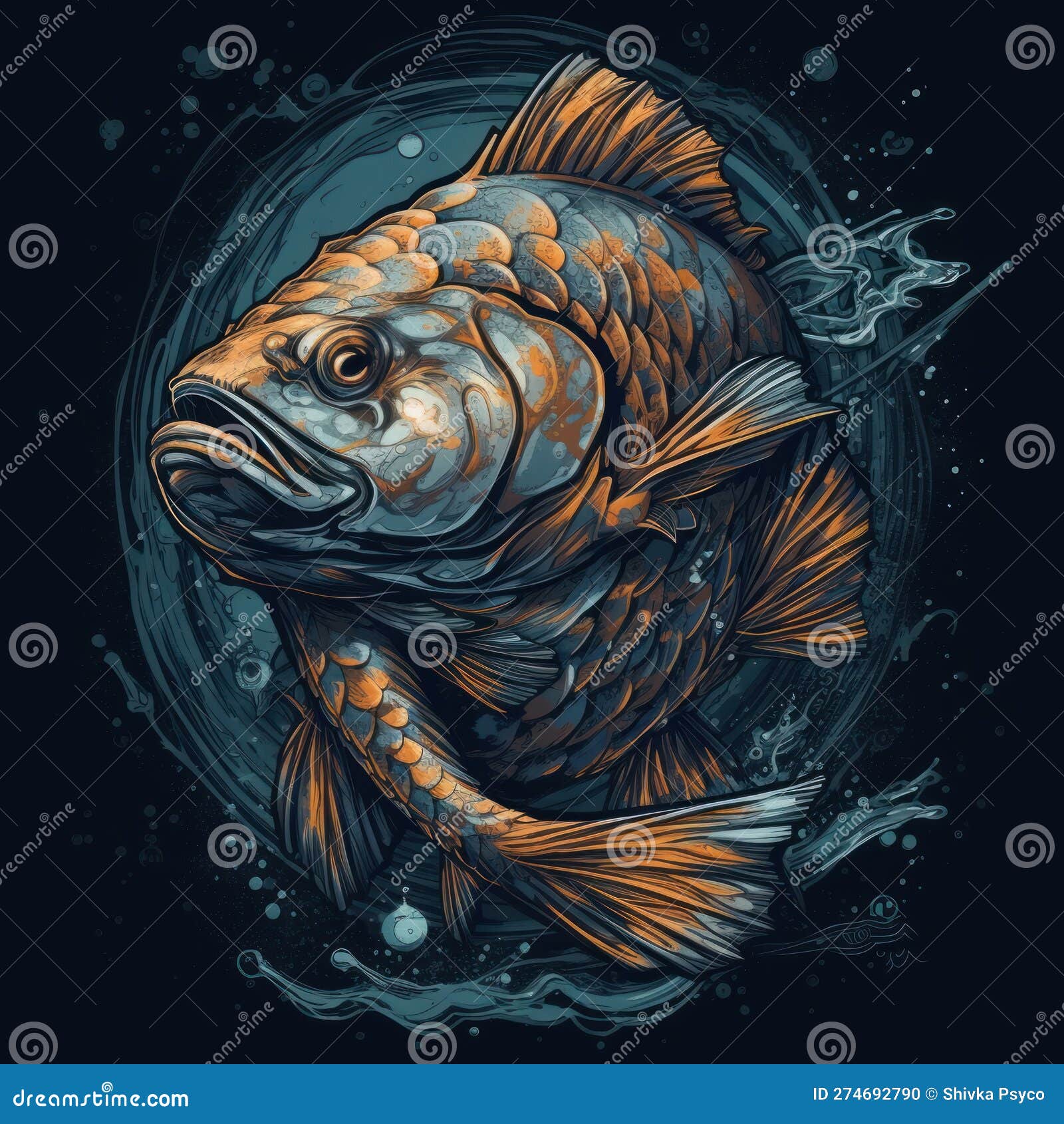 Design for Ebisu Fish Logo Concept Generative AI Stock Illustration ...