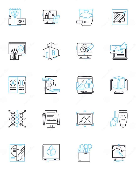Design Economy Linear Icons Set. Innovation, Creativity, Aesthetics ...