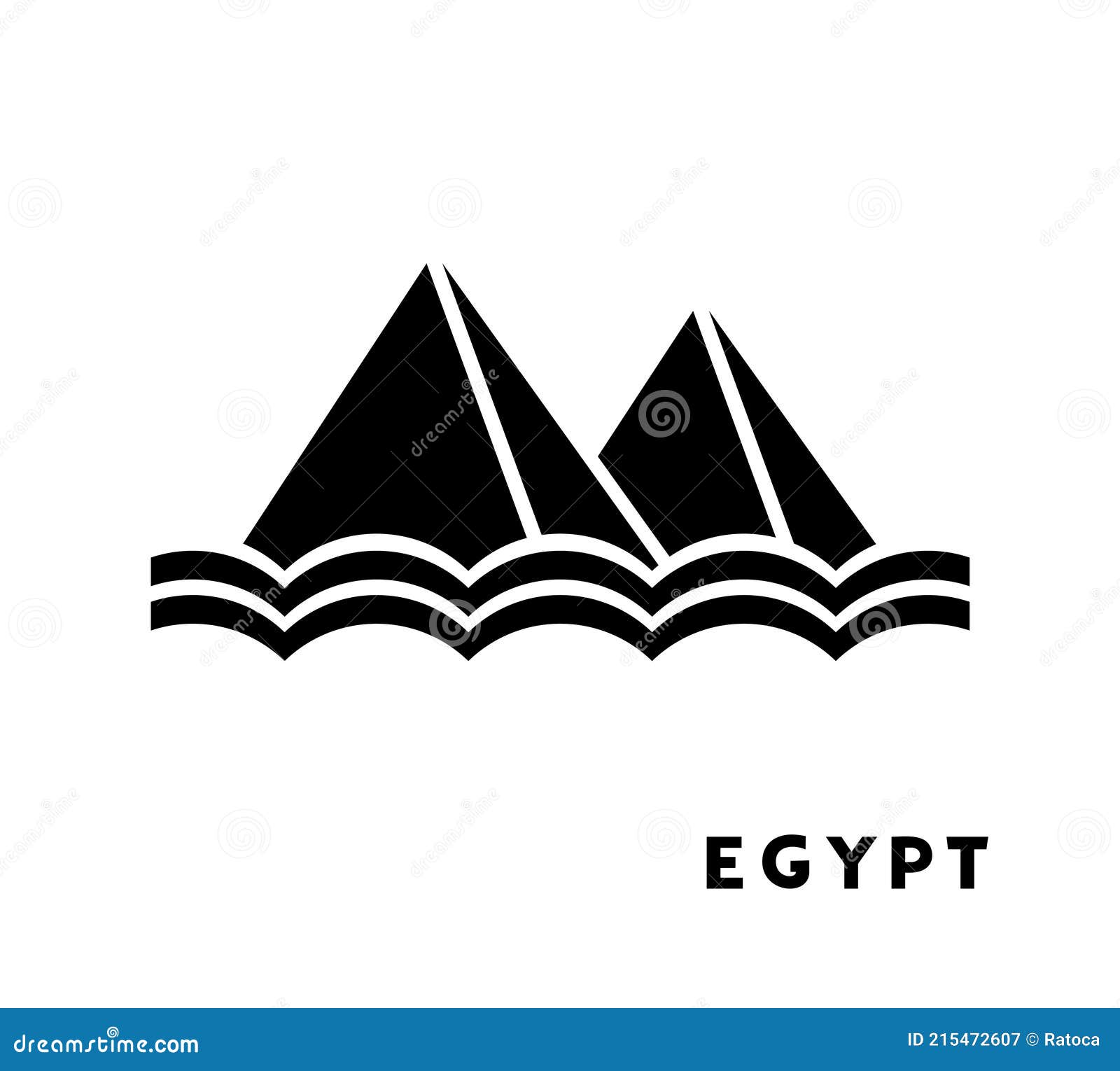 Design of Egyptian Pyramid Symbol Stock Vector - Illustration of ...