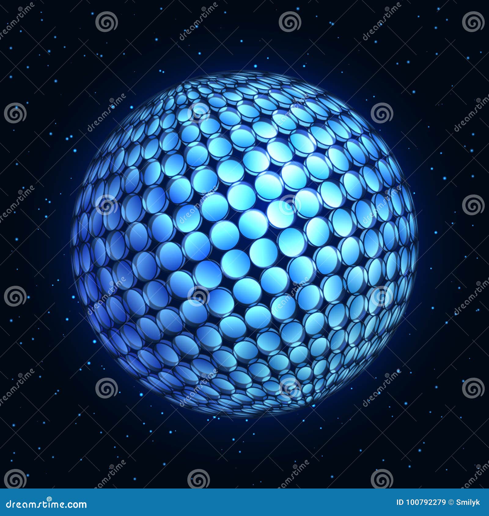 Design Element Abstract Sphere with Light Effect. Stock Vector ...
