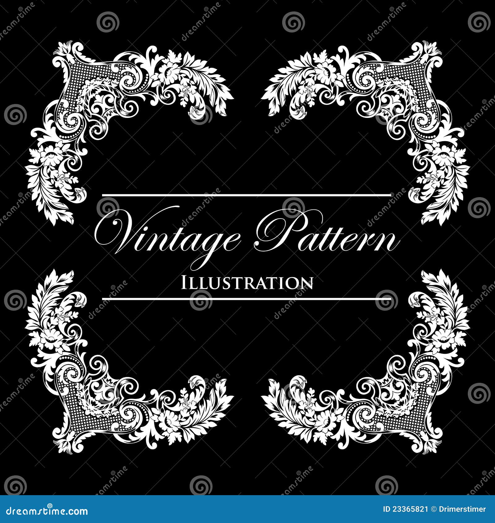 Design Element on a Black Background Stock Illustration - Illustration ...