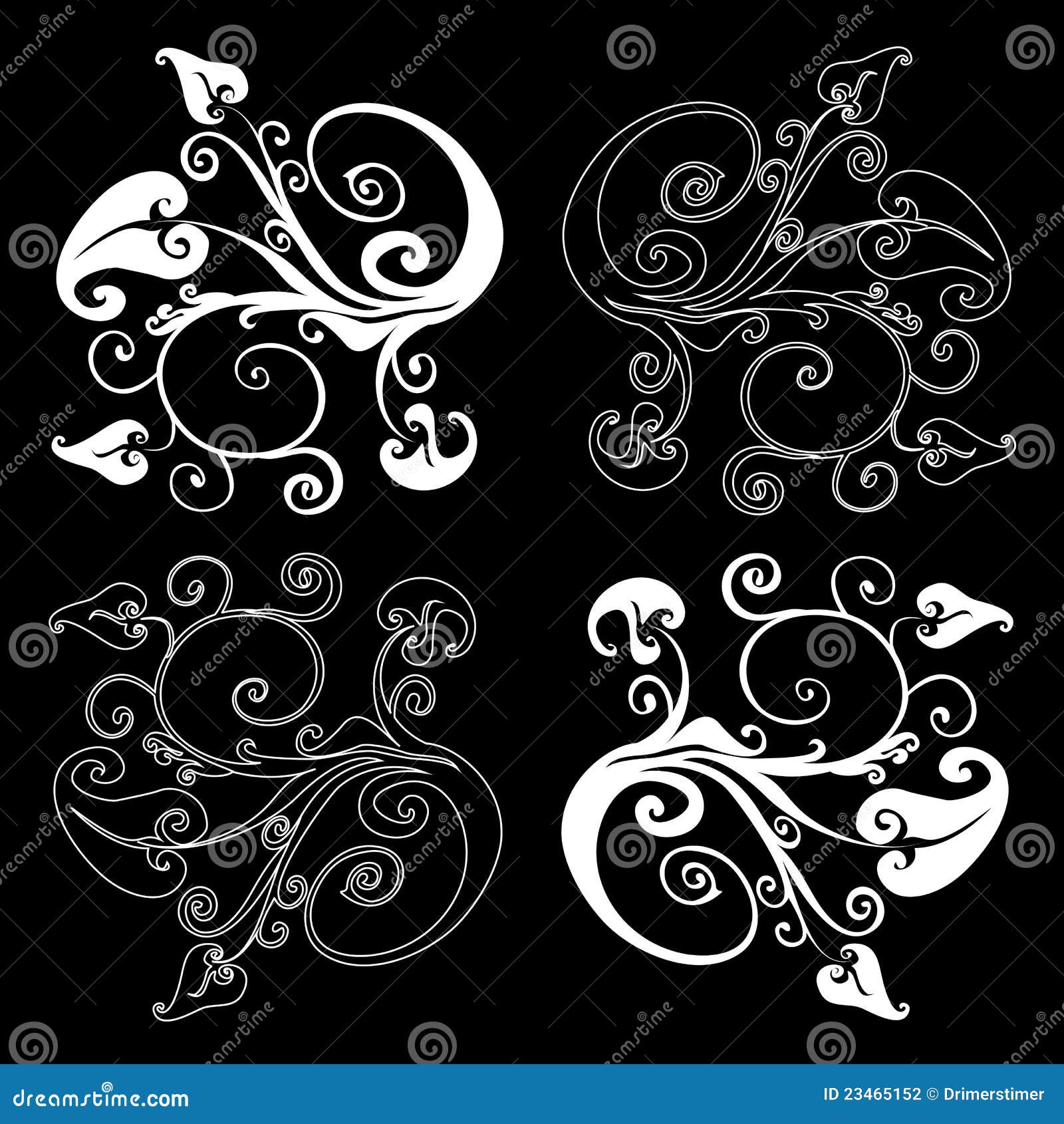 Design Element on a Black Background Stock Illustration - Illustration ...