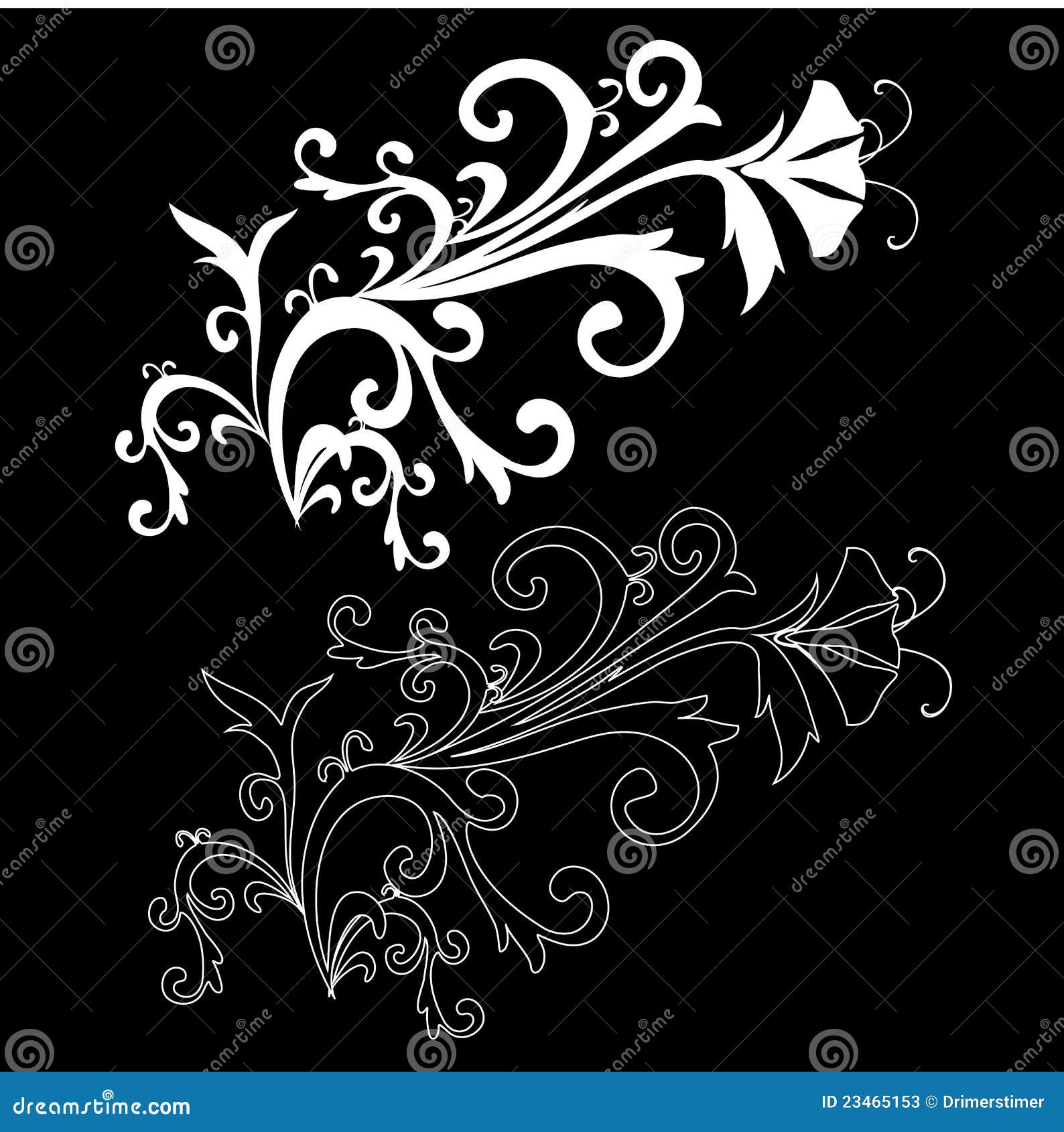 Design Element on a Black Background Stock Illustration - Illustration ...
