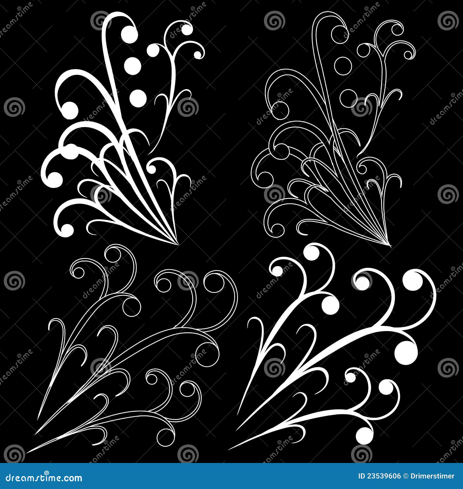 Design Element on a Black Background Stock Illustration - Illustration ...