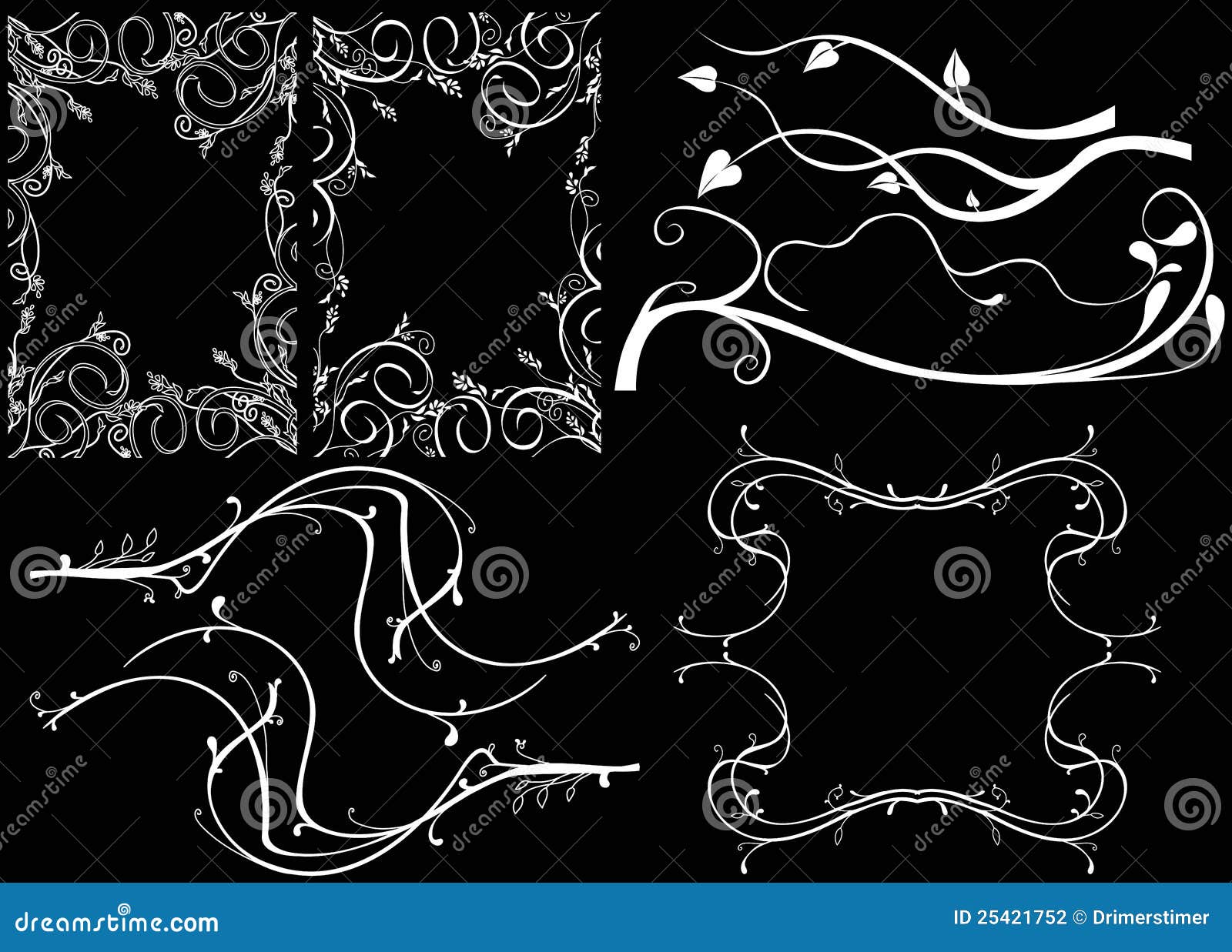 Design Element on a Black Background Stock Illustration - Illustration ...