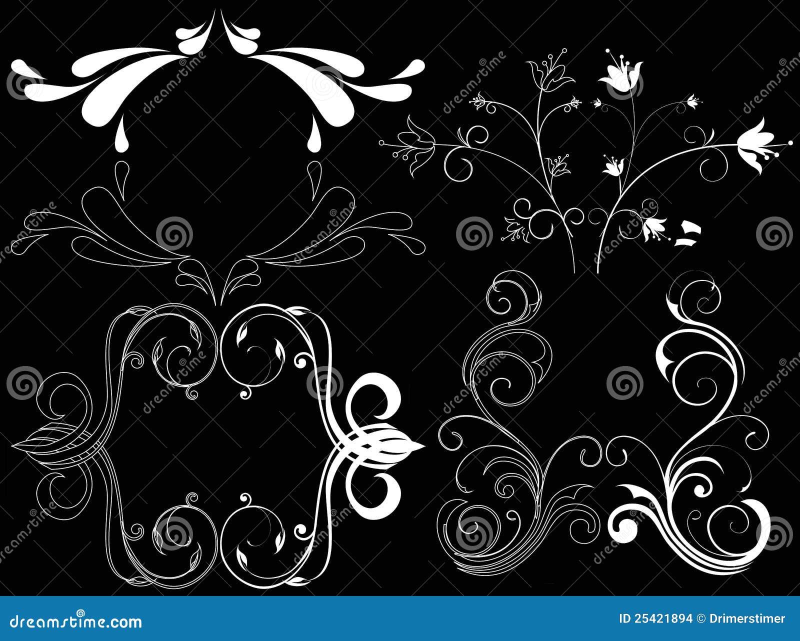 Design Element on a Black Background Stock Illustration - Illustration ...