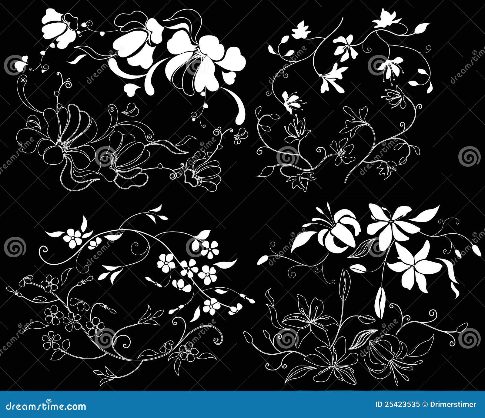 Design Element on a Black Background Stock Illustration - Illustration ...