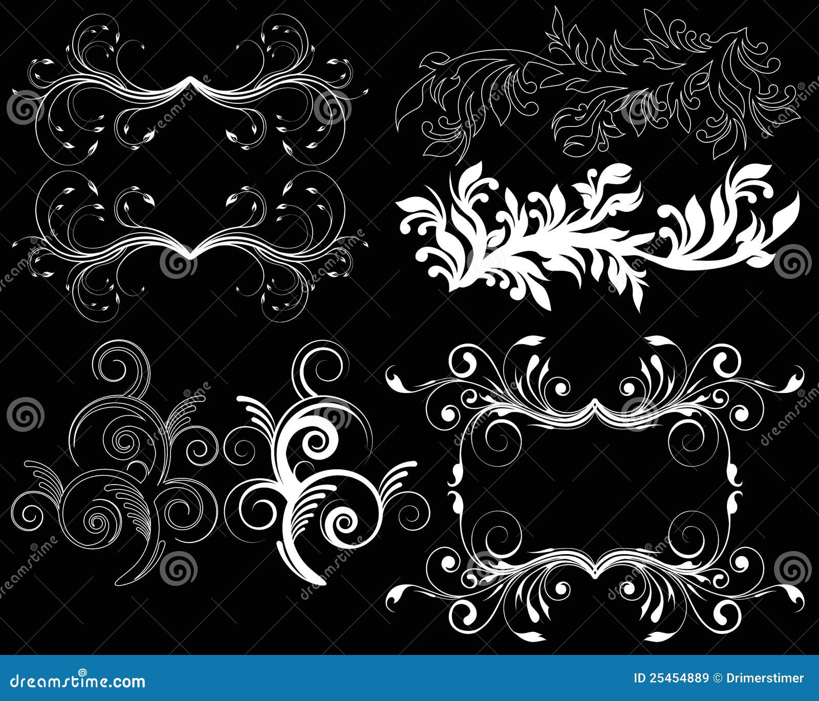 Design Element on a Black Background Stock Illustration - Illustration ...