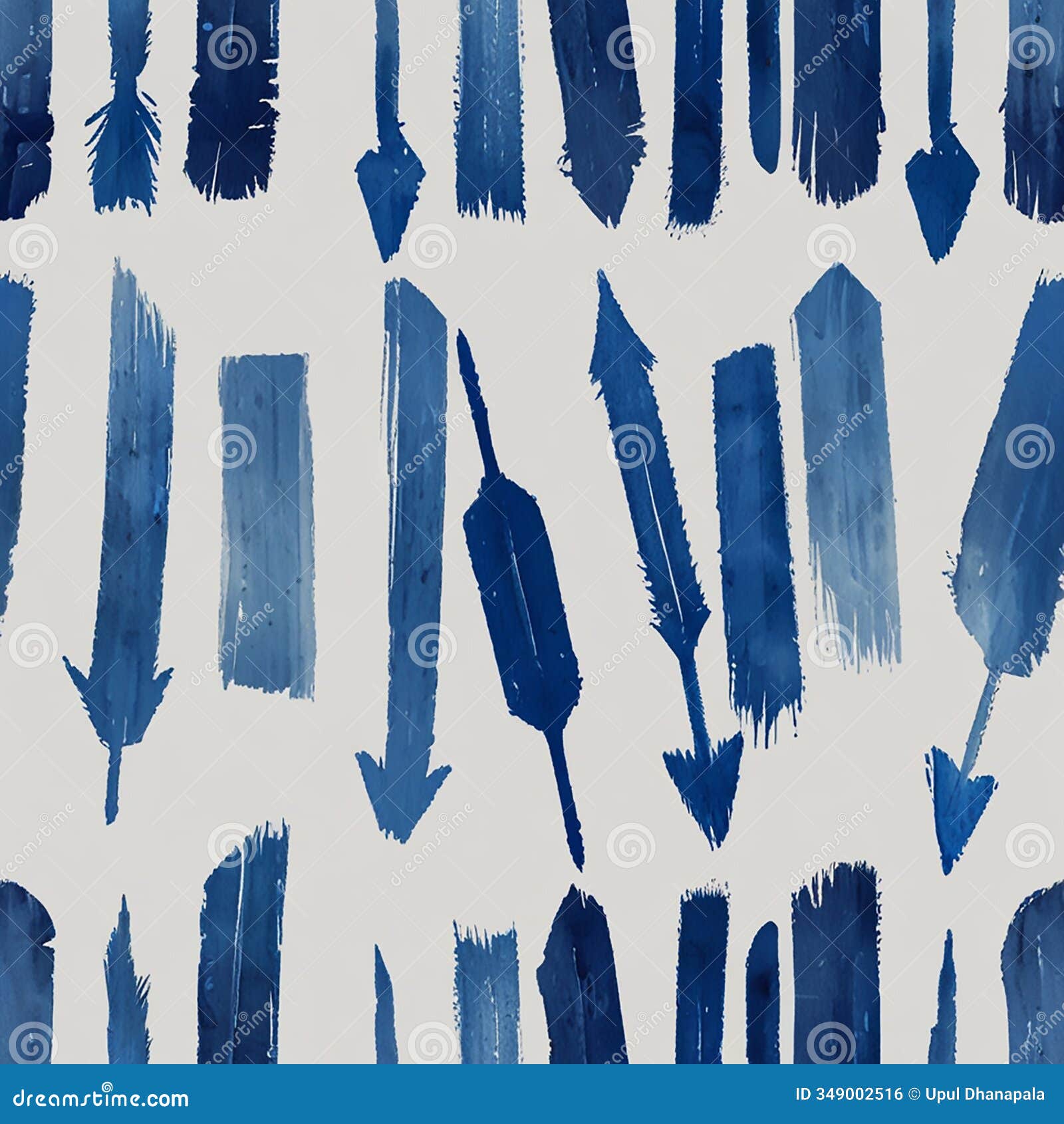 Design Element - Blue Hand Painted Arrow Isolated Stock Illustration ...