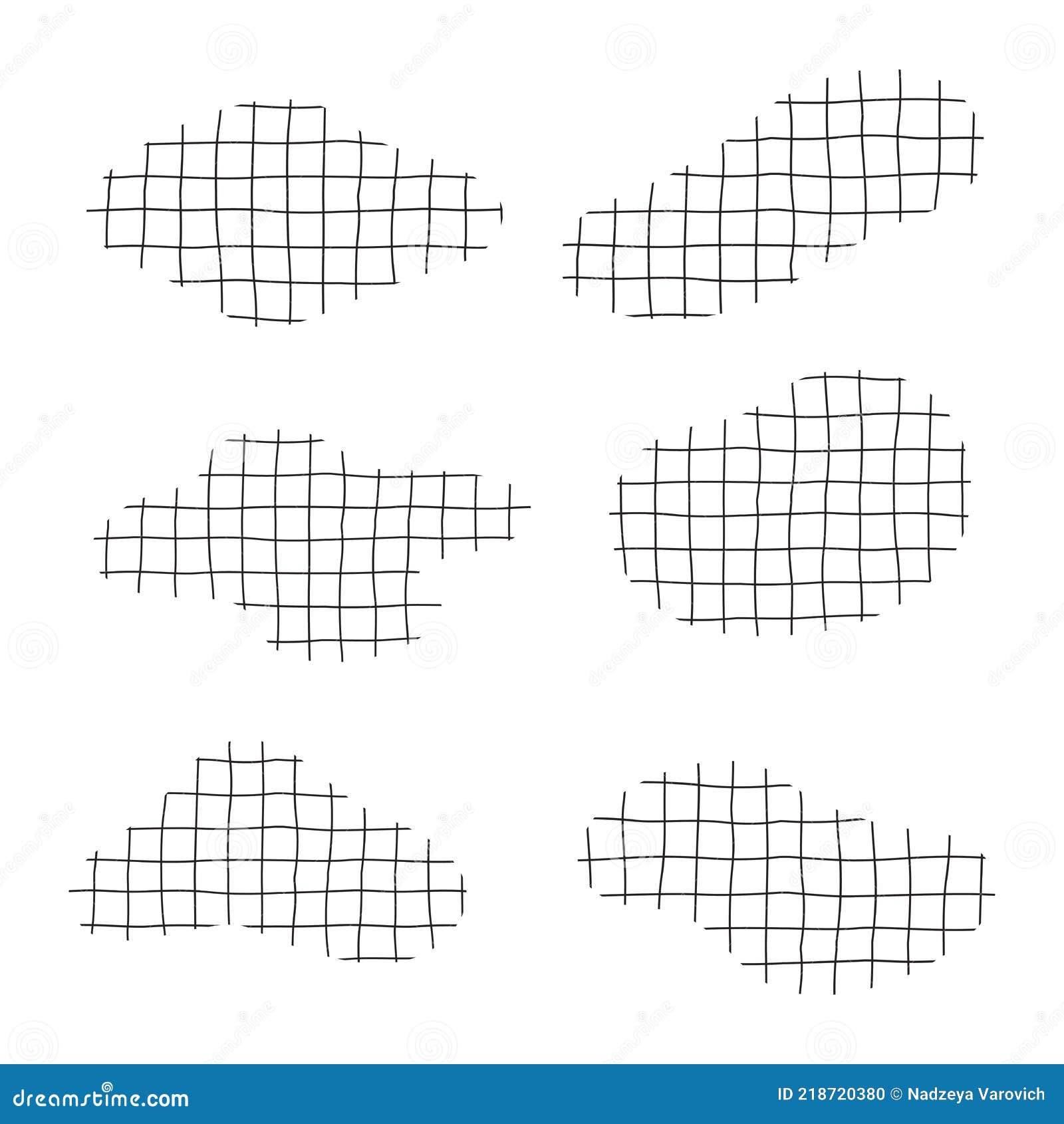 Design Element Cell Hand Drawn. a Set Lines with Different Densities ...