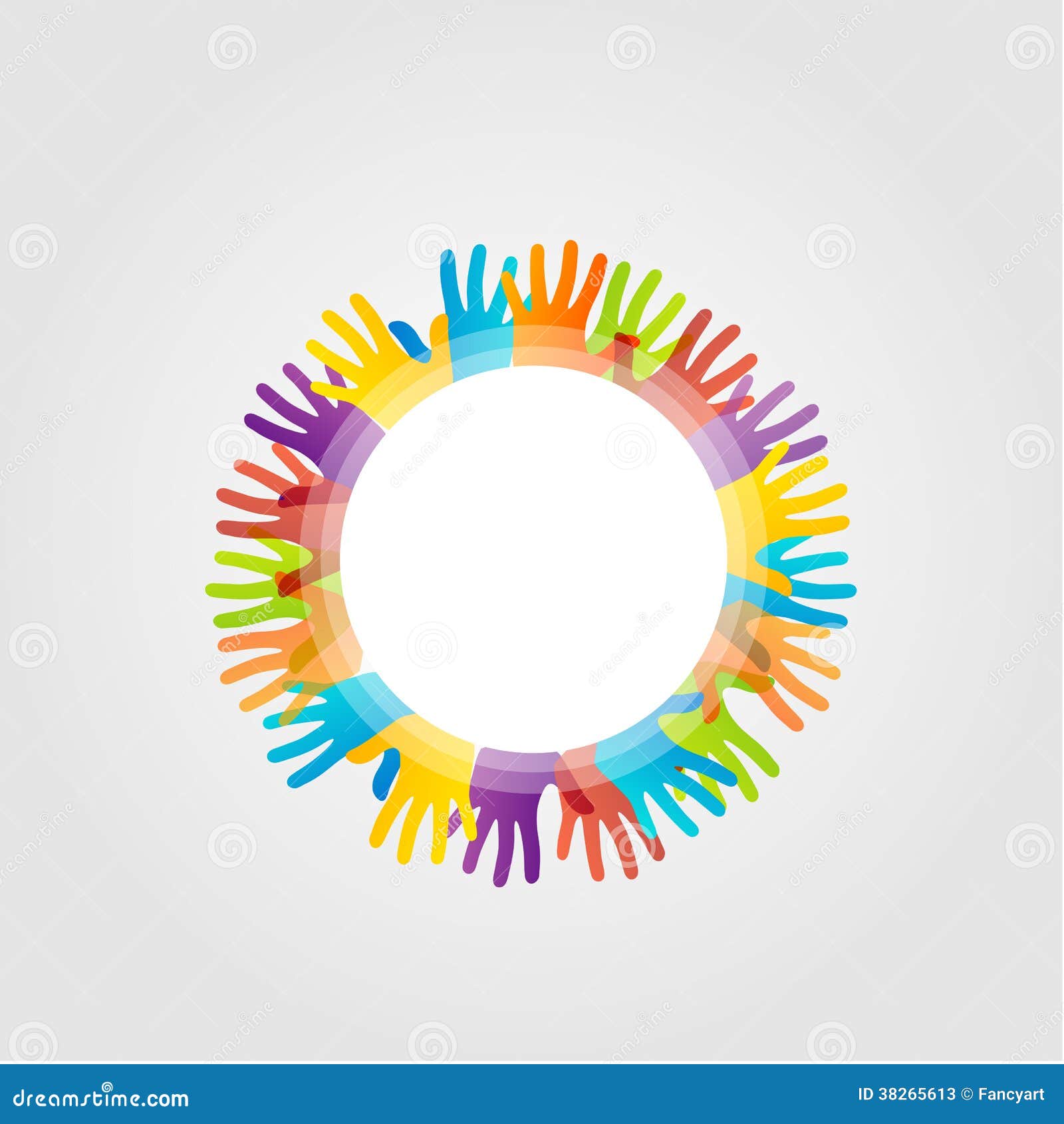 Design Element with Colorful Hands Stock Illustration - Illustration of ...
