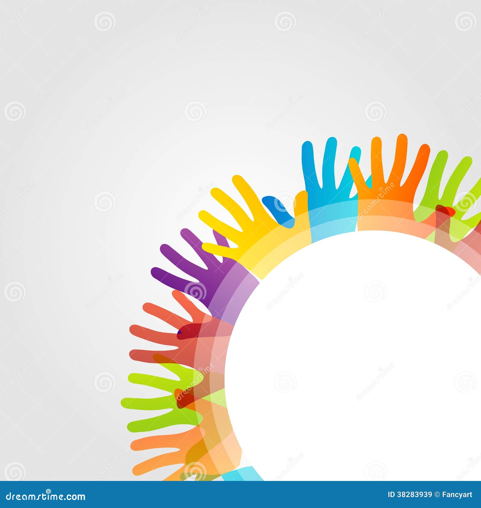 Design Element with Colorful Hands Stock Illustration - Illustration of ...