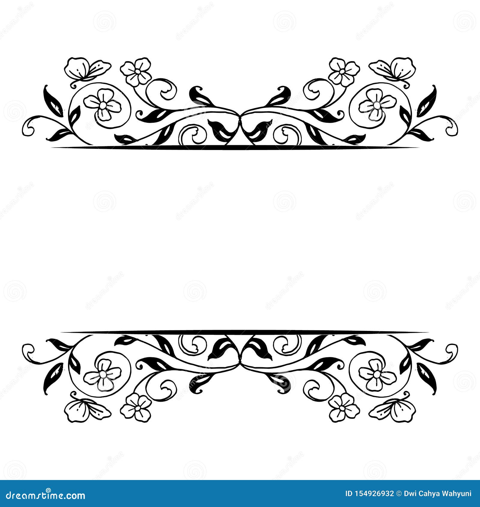 Design Element Floral Frame, Set Cute Flowers, Border Frame, for ... Design Element Floral Frame, Set Cute Flowers, Border Frame, for ...
