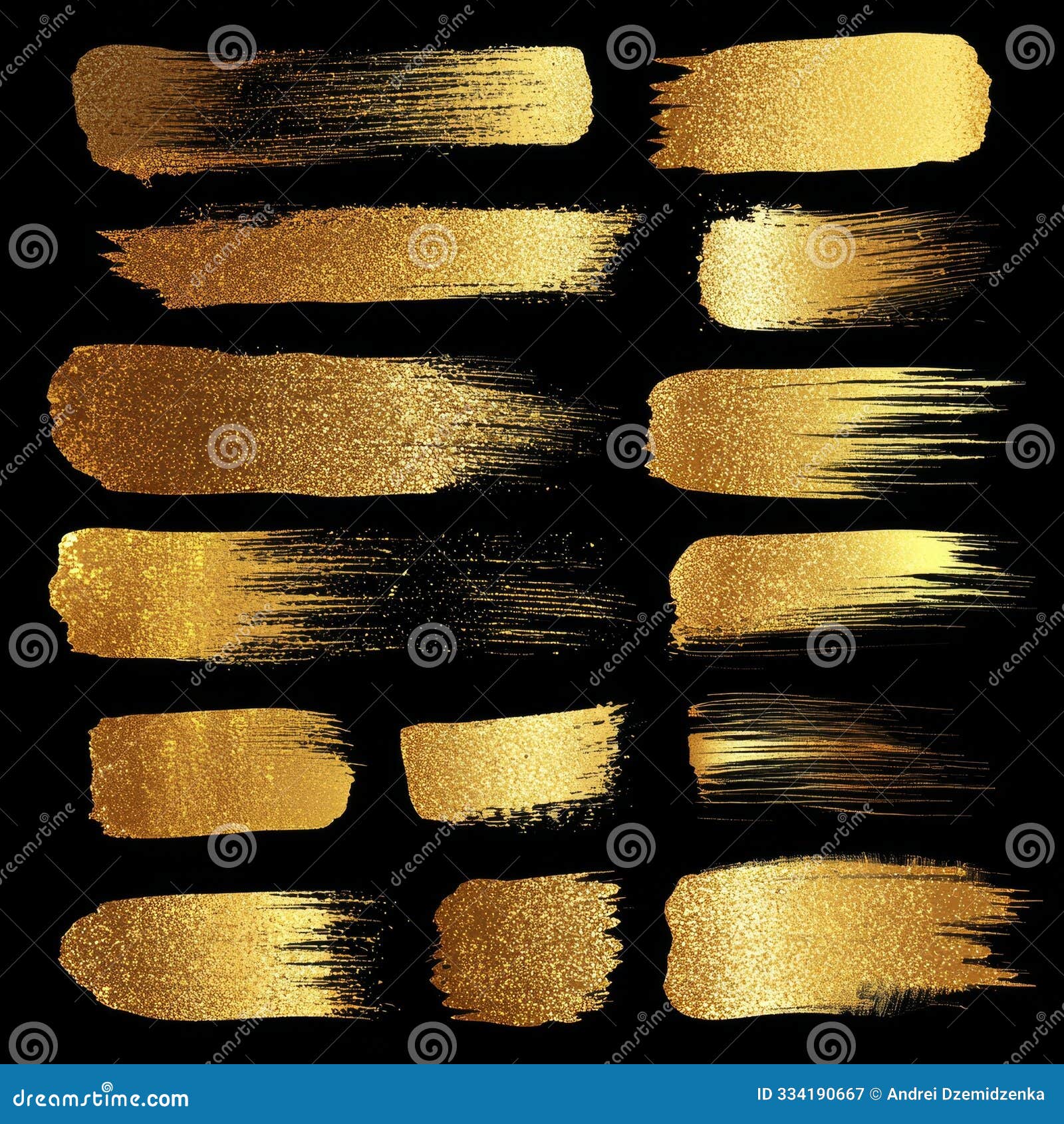 Design Element with a Gold Paint Brush Stroke. Hand Drawn Gold Paint ...