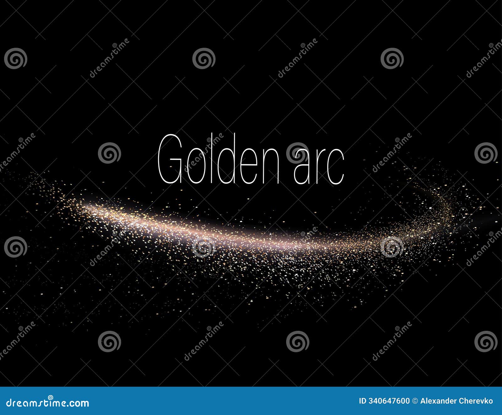 Design Element. Isolated Gold Arc with Small Tinsel Stock Illustration ...