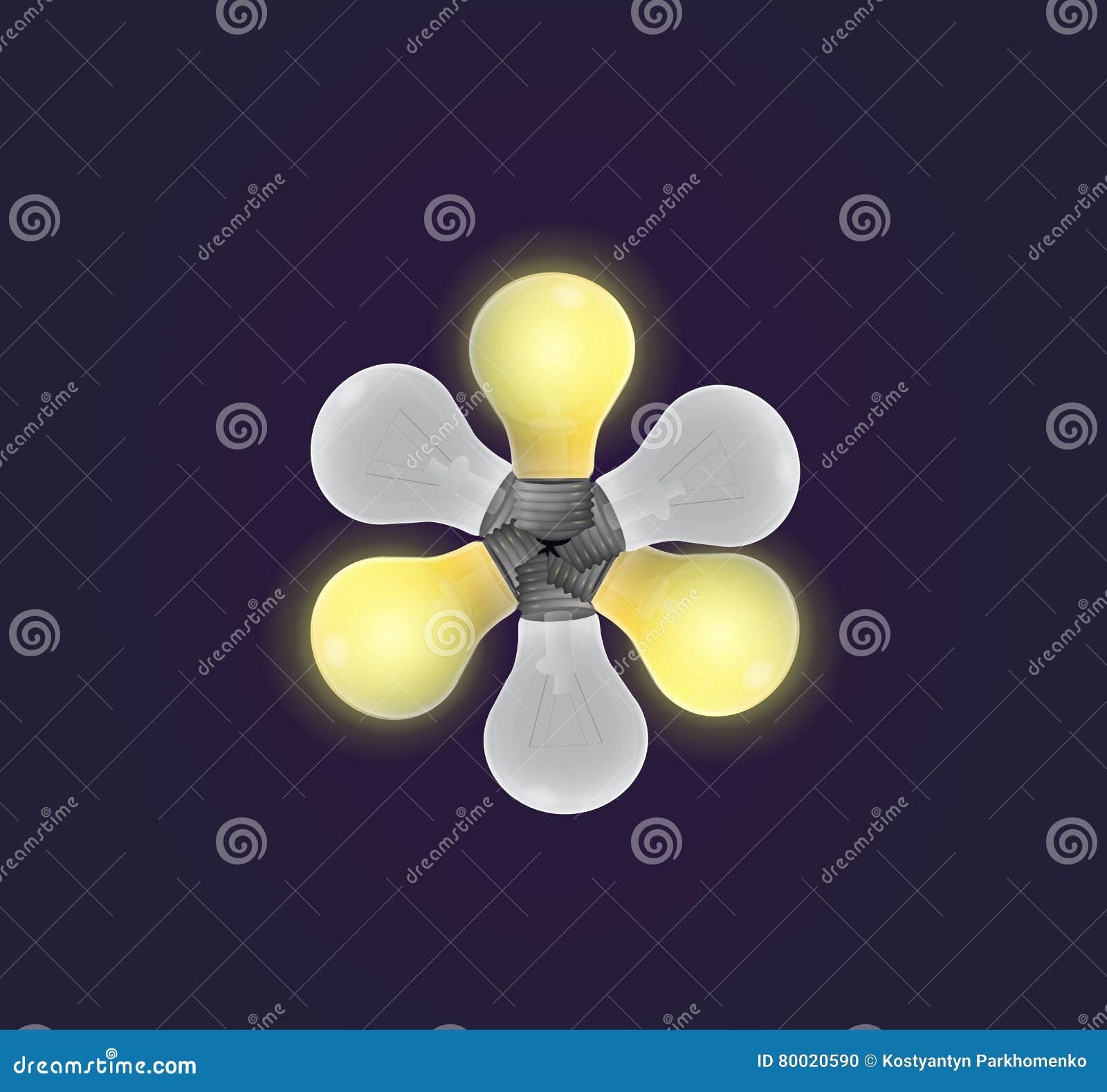 Design Element with Light Bulbs Stock Vector - Illustration of gloss ...
