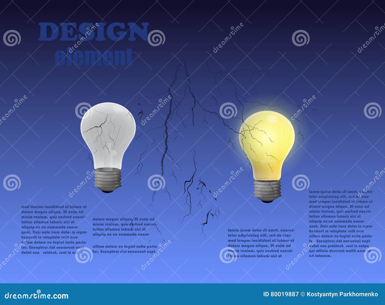 Design Element with Light Bulbs Stock Vector - Illustration of ...
