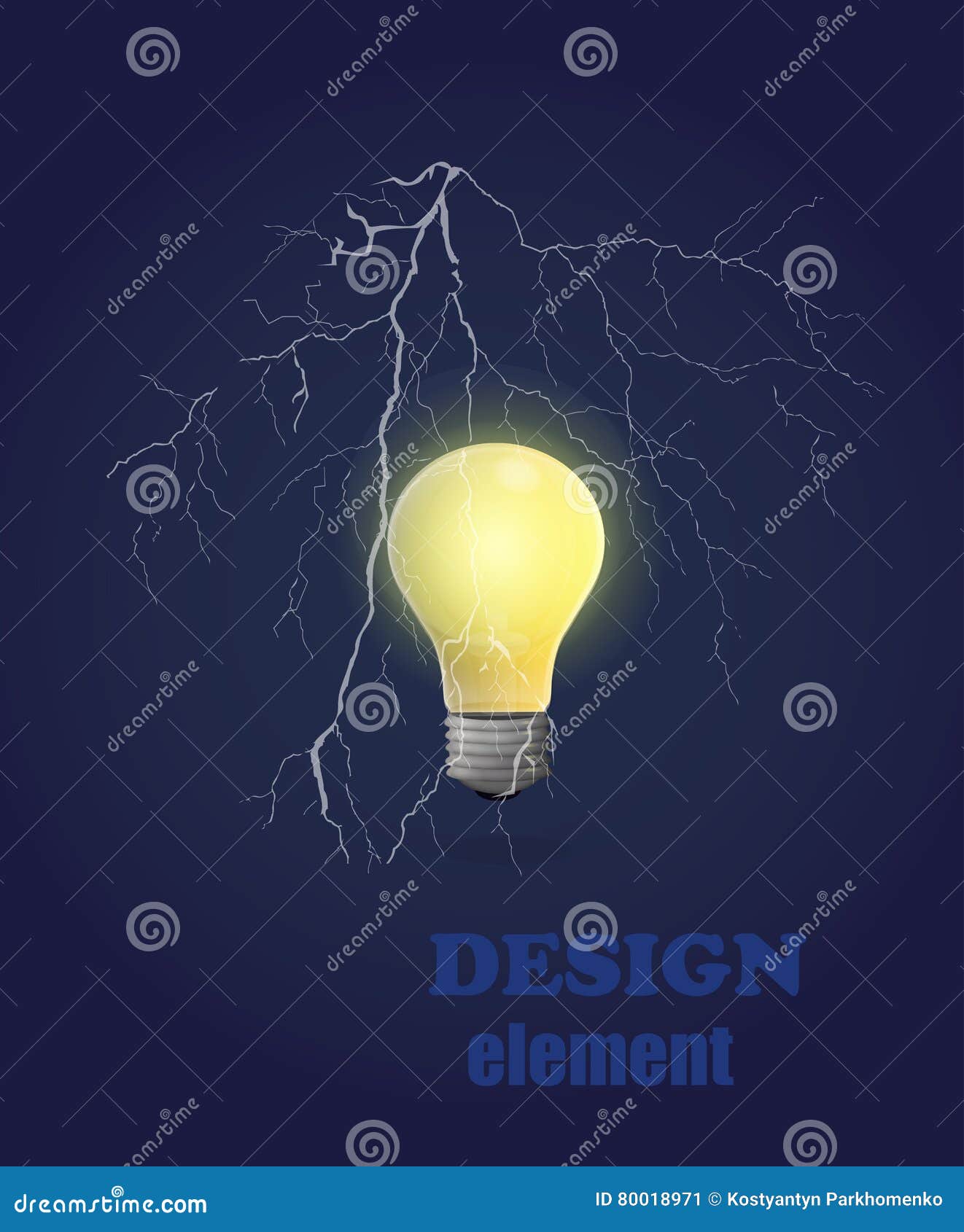 Design Element with Light Bulbs Stock Vector - Illustration of lighting ...