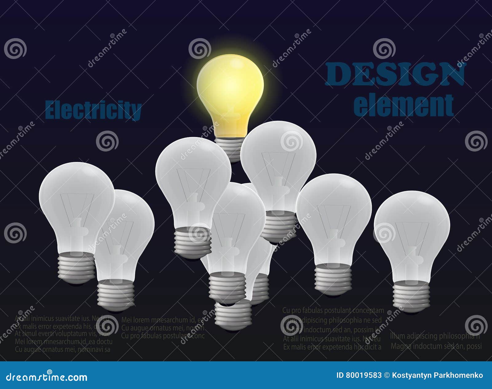 Design Element with Light Bulbs Stock Vector - Illustration of ...
