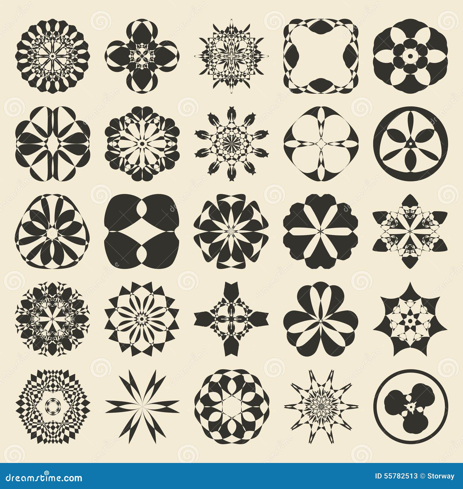 25 Design Element Set. Twenty Five Sample Object Stock Vector ...