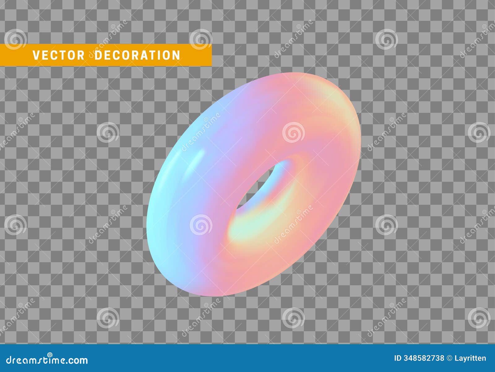 Design Element in Shape of 3d Torus Bright Neon Color. Stock ...