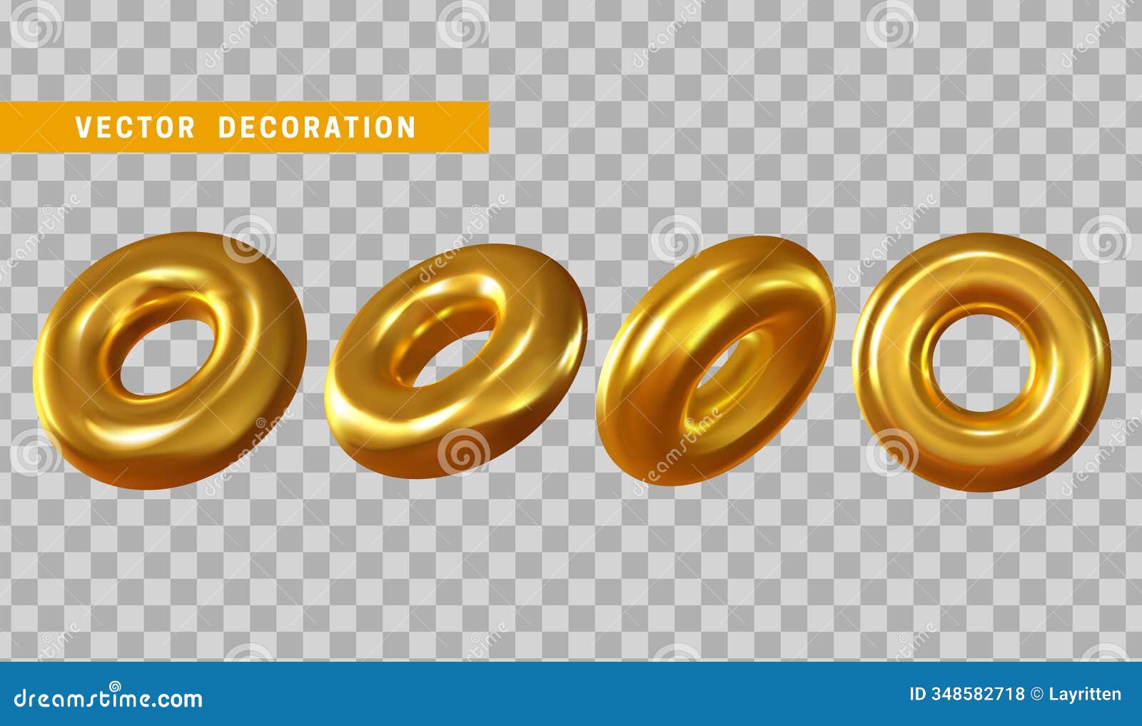 Design Element in Shape of 3d Torus Gold Color. Stock Illustration ...
