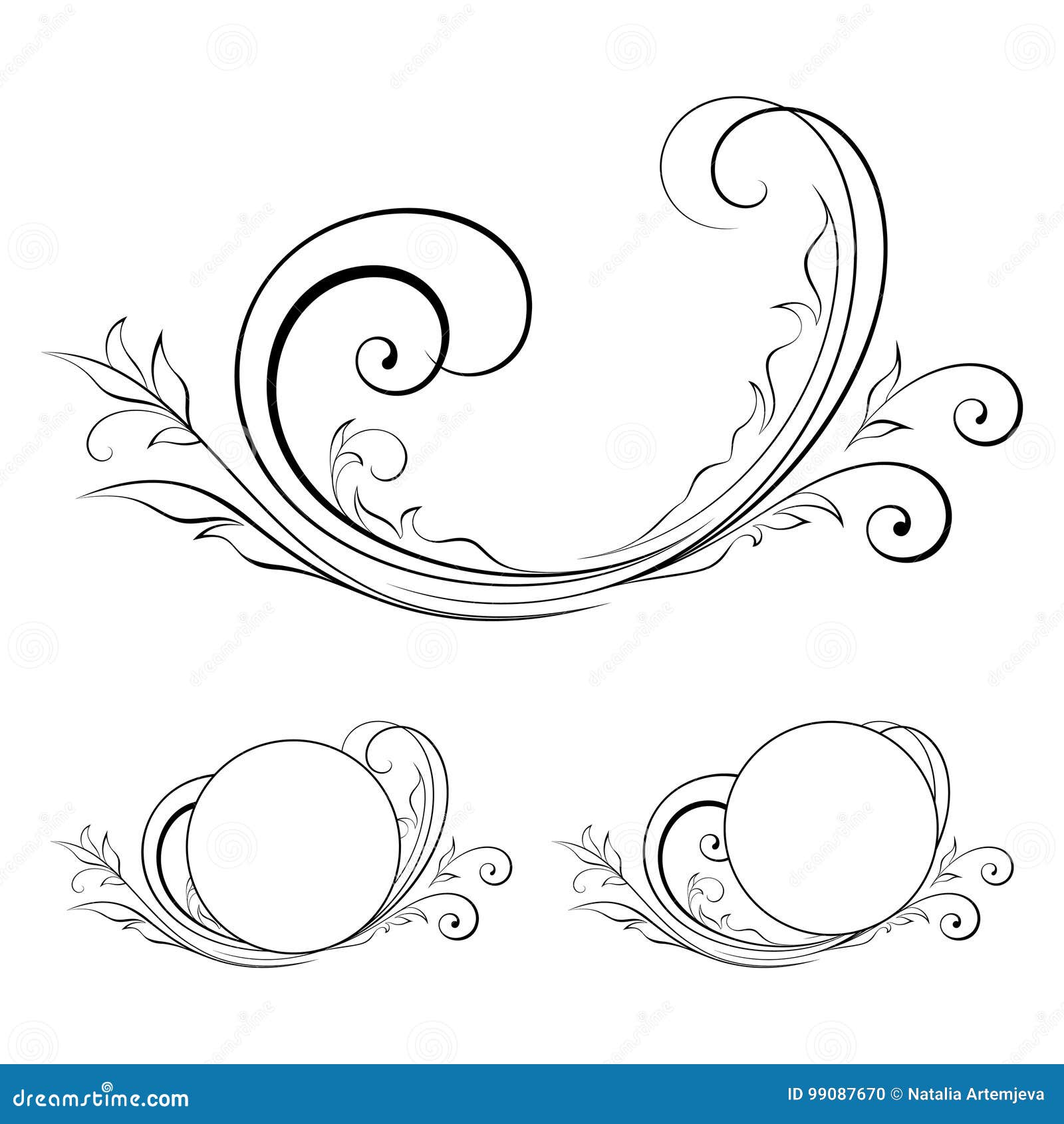 Design element swirls-14 stock vector. Illustration of isolated - 99087670