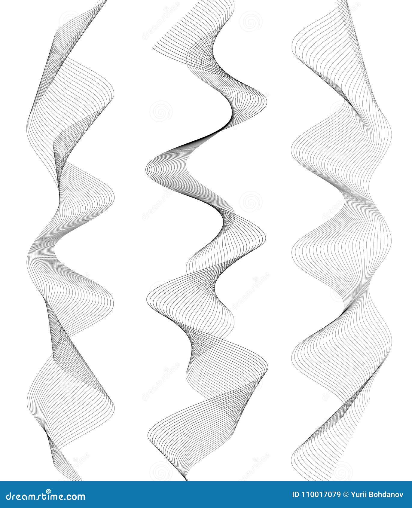 Design Element Wavy Ribbon from Many Parallel Lines21 Stock Vector ...