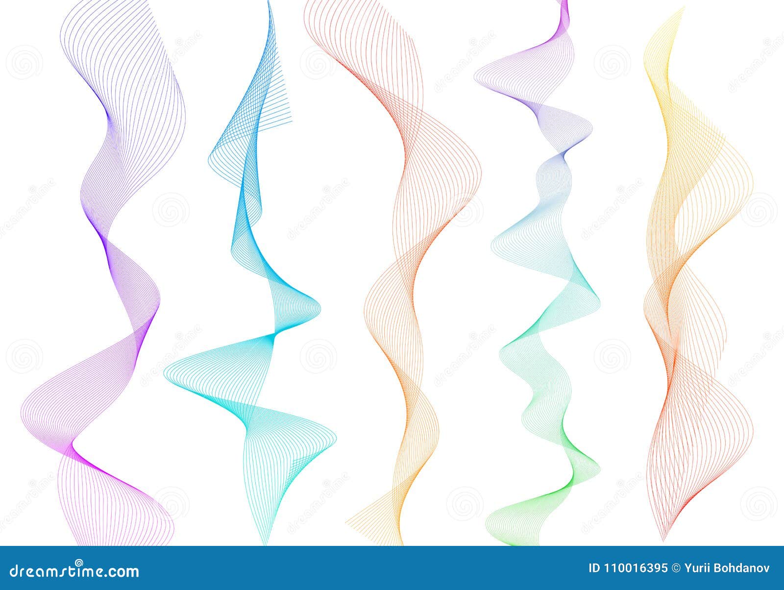 Design Element Wavy Ribbon from Many Parallel Lines03 Stock Vector ...