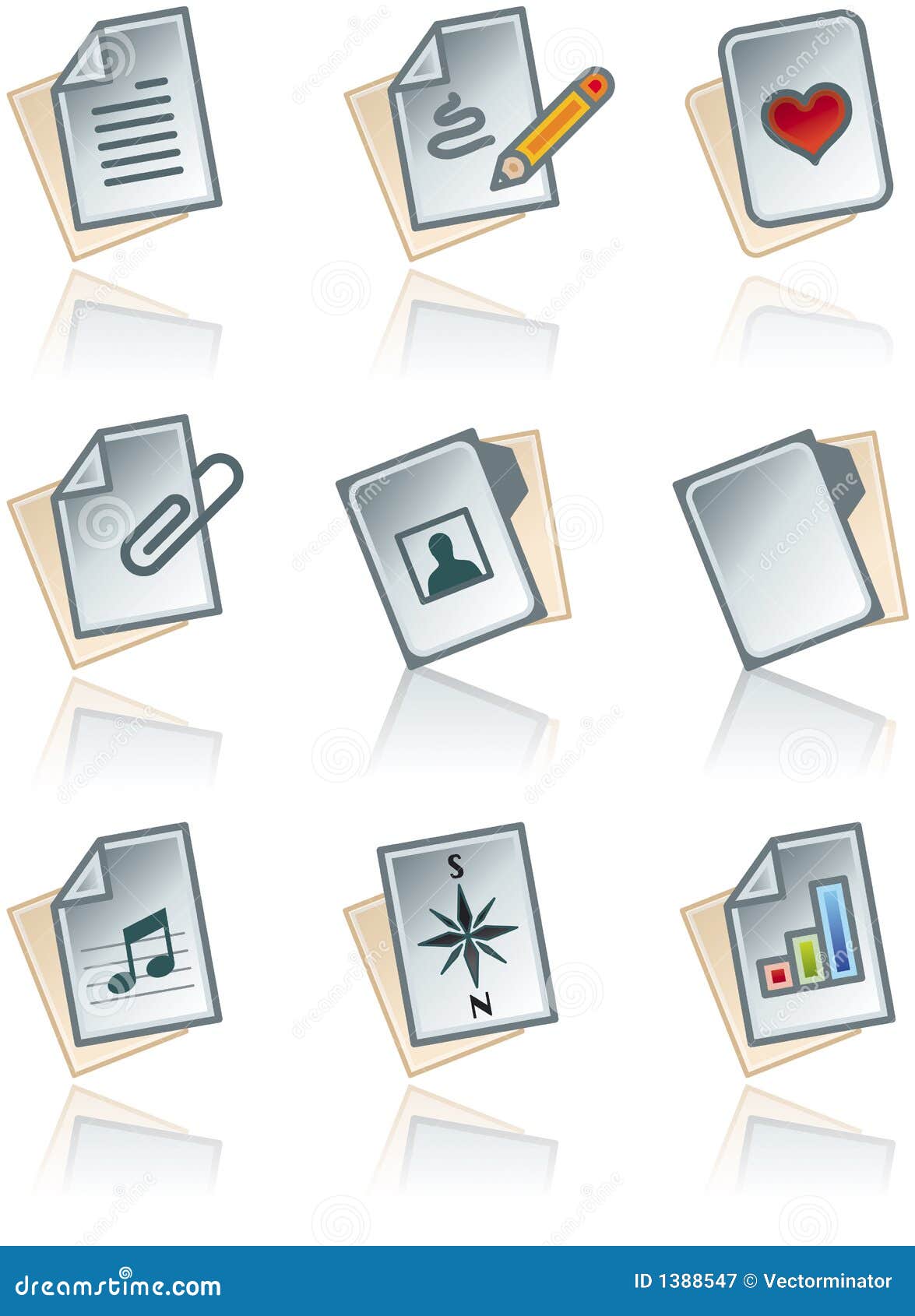Design Elements 43a. Paper Works Icons Set Stock Vector - Illustration ...