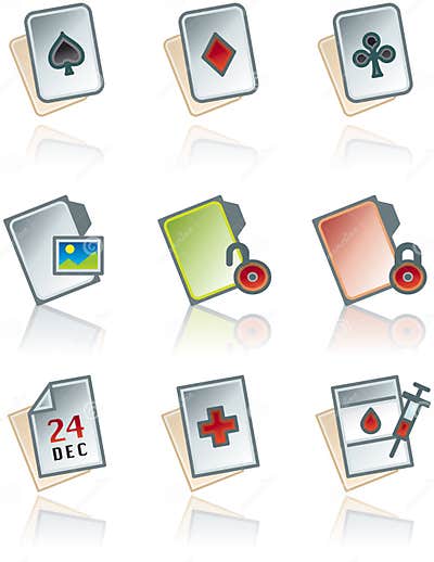 Design Elements 43b. Paper Works Icons Set Stock Vector - Illustration ...