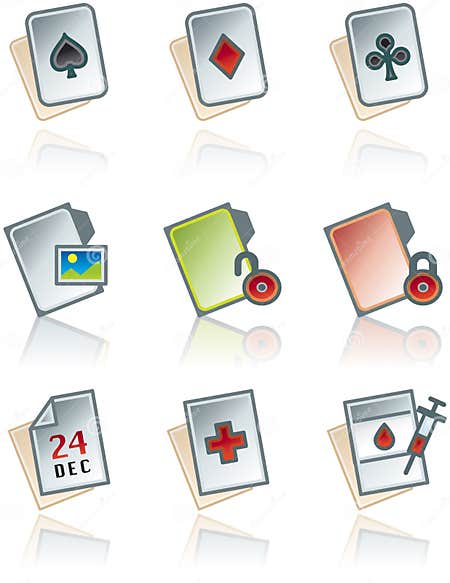 Design Elements 43b. Paper Works Icons Set Stock Vector - Illustration ...