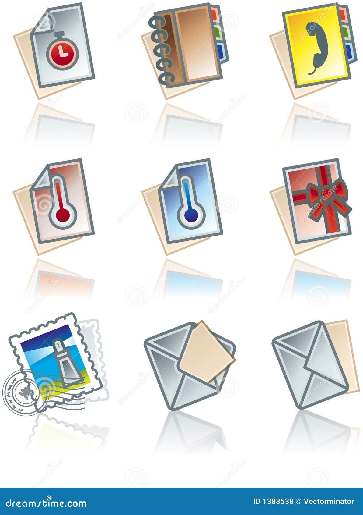 Design Elements 43d. Paper Works Icons Set Stock Vector - Illustration ...