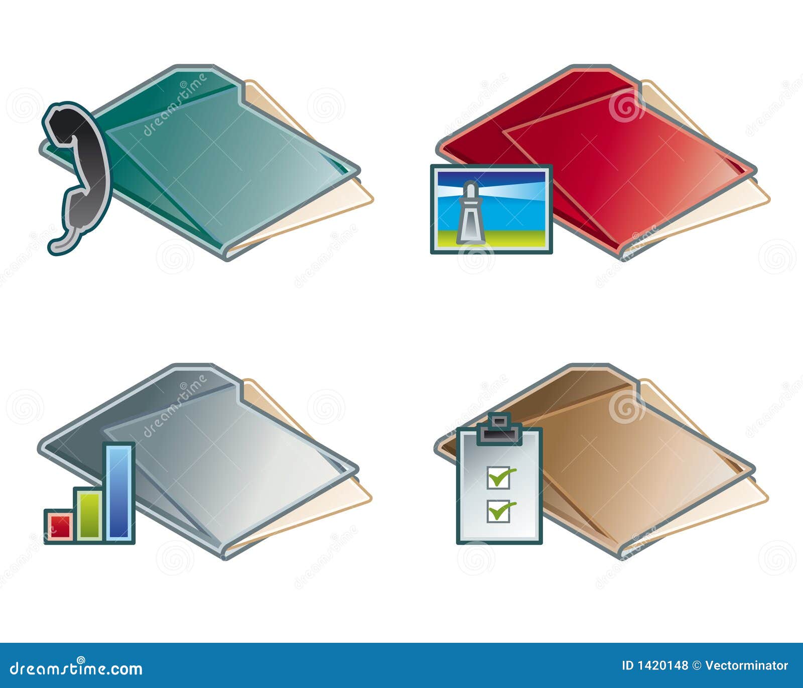 Design Elements 45c. Folders Icon Set Stock Vector - Illustration of ...