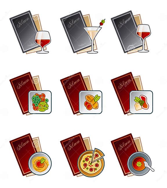 Design Elements 47c. Menu Icons Set Stock Vector - Illustration of ...