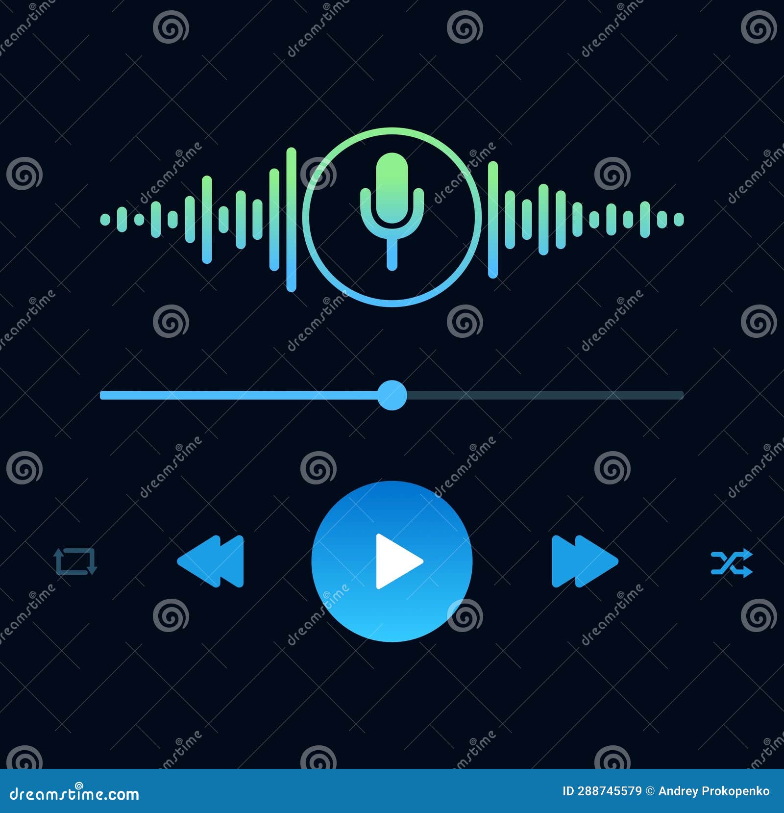 Design Elements of the Audio Player Stock Vector - Illustration of ...