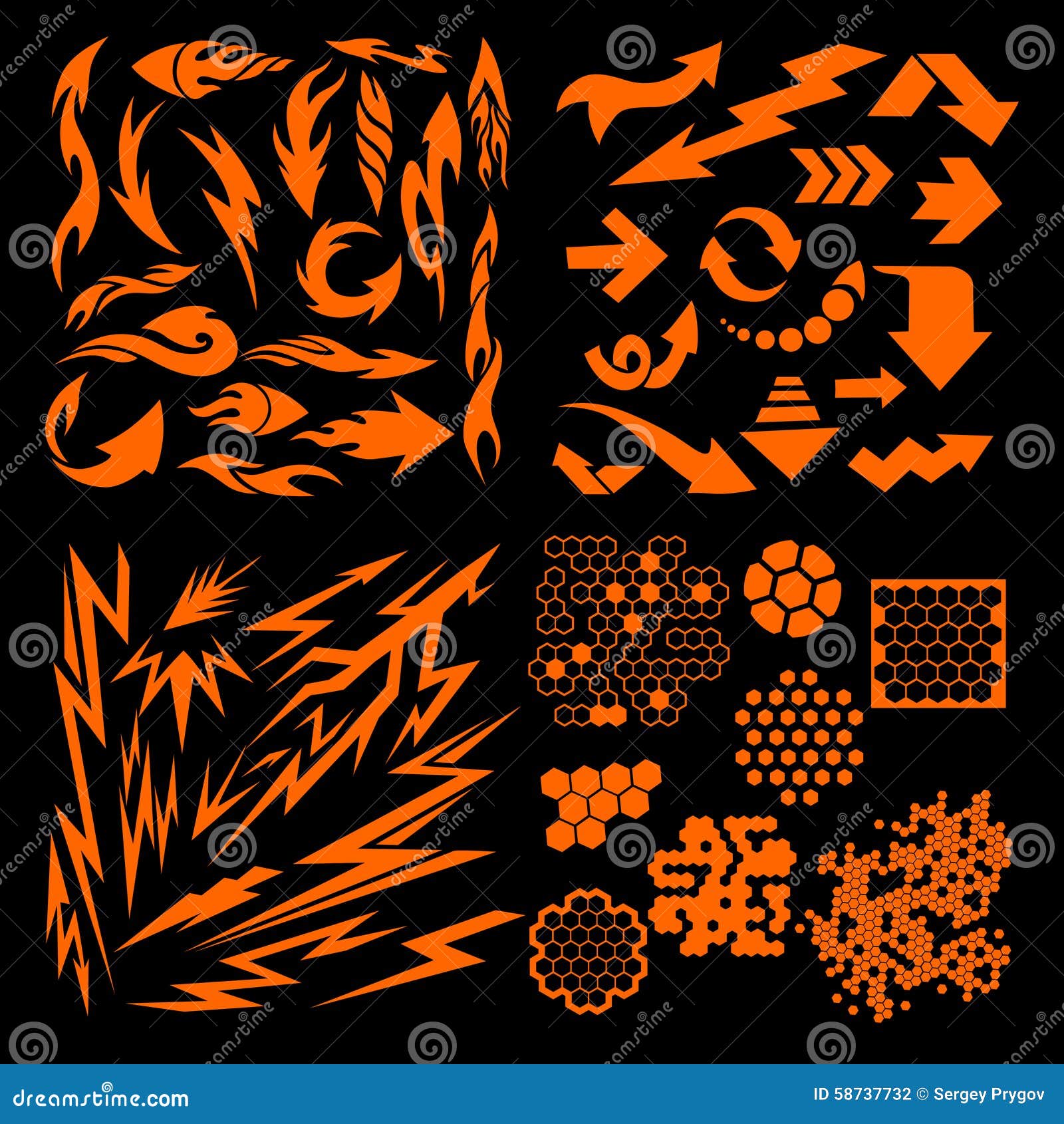 Design Elements on Black Background - Vector Big Stock Vector ...