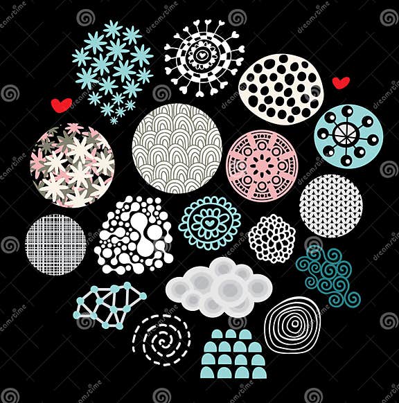 Design Elements on Black Background. Stock Vector - Illustration of ...
