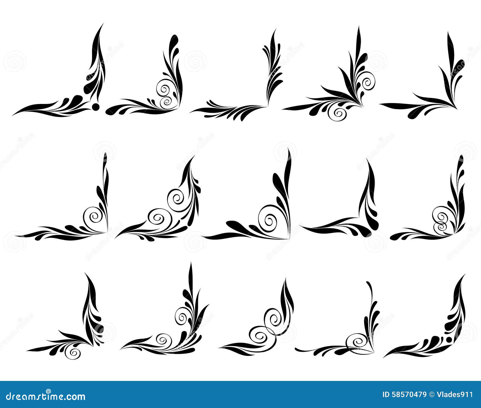 Design elements corners stock vector. Illustration of decorative - 58570479